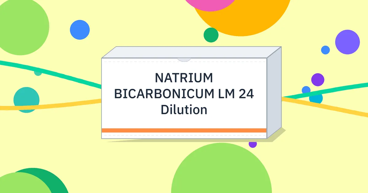 Symbolbild: Packung mit der Aufschrift NATRIUM BICARBONICUM LM 24 Dilution (PZN 12960426) – Verfügbarkeit und Bezug in Apotheken in Frankfurt am Main