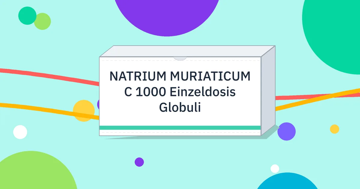 Symbolbild: Packung mit der Aufschrift NATRIUM MURIATICUM C 1000 Einzeldosis Globuli (PZN 03034531) – Verfügbarkeit und Bezug in Apotheken in Frankfurt am Main