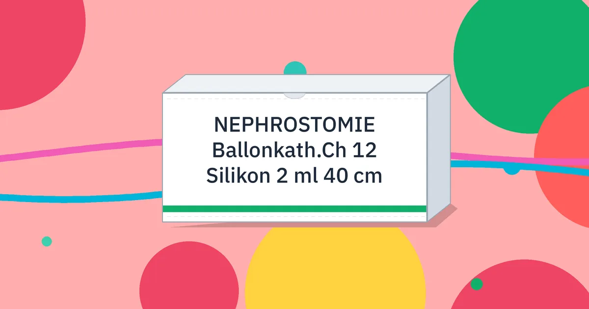 Symbolbild: Packung mit der Aufschrift NEPHROSTOMIE Ballonkath.Ch 12 Silikon 2 ml 40 cm (PZN 04505665) – Verfügbarkeit und Bezug in Apotheken in Frankfurt am Main