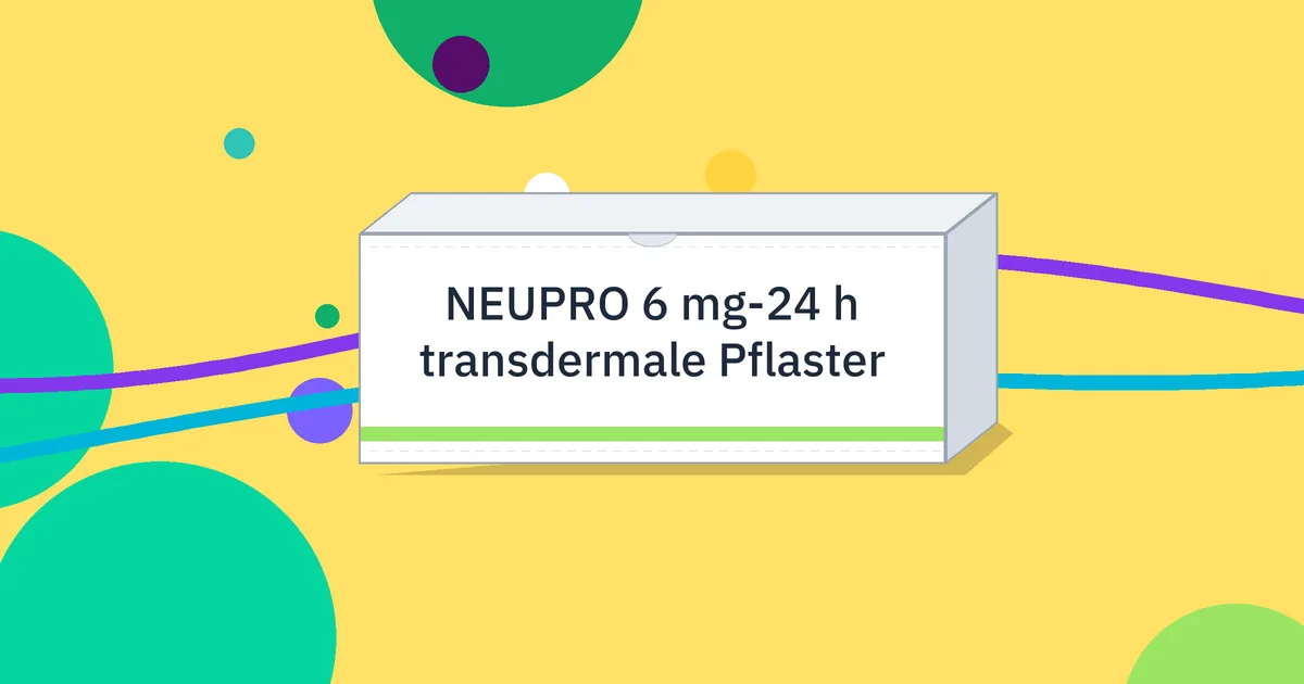 Symbolbild: Packung mit der Aufschrift NEUPRO 6 mg-24 h transdermale Pflaster (PZN 00326322) – Verfügbarkeit und Bezug in Apotheken in Frankfurt am Main