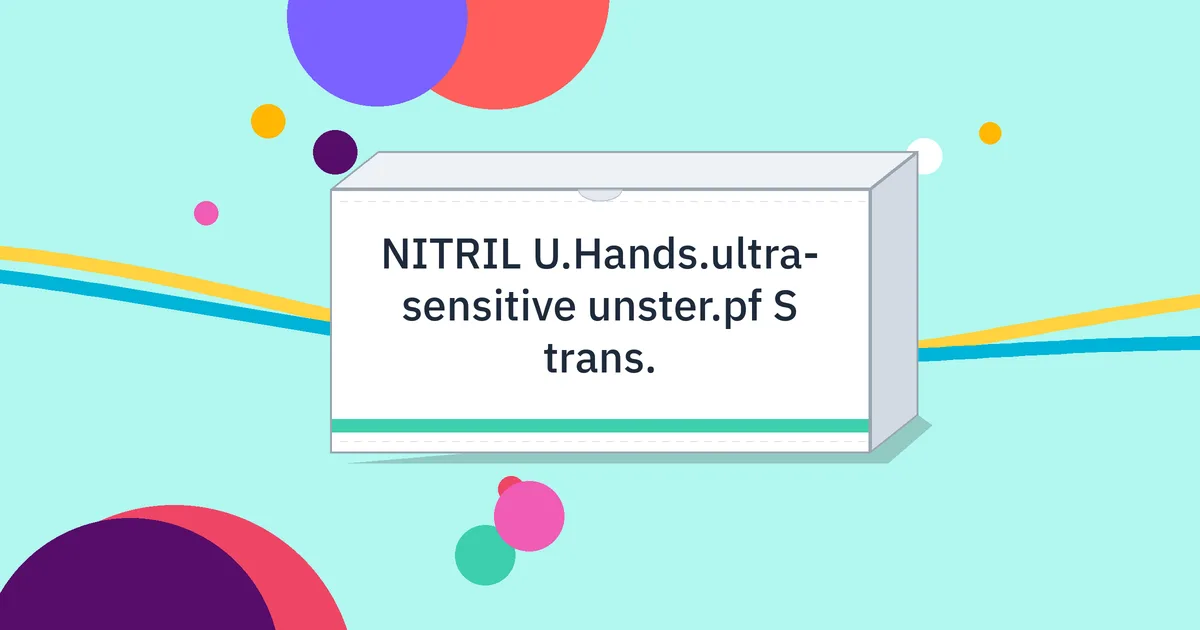 Symbolbild: Packung mit der Aufschrift NITRIL U.Hands.ultra-sensitive unster.pf S trans. (PZN 13973796) – Verfügbarkeit und Bezug in Apotheken in Frankfurt am Main