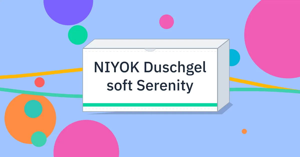 Symbolbild: Packung mit der Aufschrift NIYOK Duschgel soft Serenity (PZN 20809531) – Verfügbarkeit und Bezug in Apotheken in Frankfurt am Main