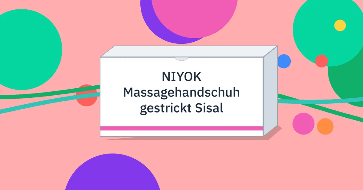 Symbolbild: Packung mit der Aufschrift NIYOK Massagehandschuh gestrickt Sisal (PZN 19543364) – Verfügbarkeit und Bezug in Apotheken in Frankfurt am Main