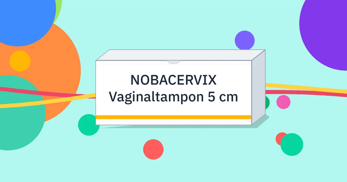 Symbolbild: Packung mit der Aufschrift NOBACERVIX Vaginaltampon 5 cm (PZN 16027722) – Verfügbarkeit und Bezug in Apotheken in Frankfurt am Main
