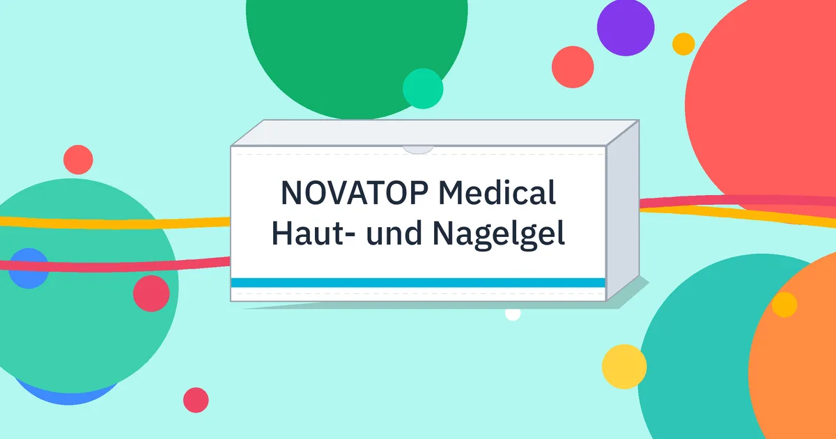 Symbolbild: Packung mit der Aufschrift NOVATOP Medical Haut- und Nagelgel (PZN 06091713) – Verfügbarkeit und Bezug in Apotheken in Frankfurt am Main