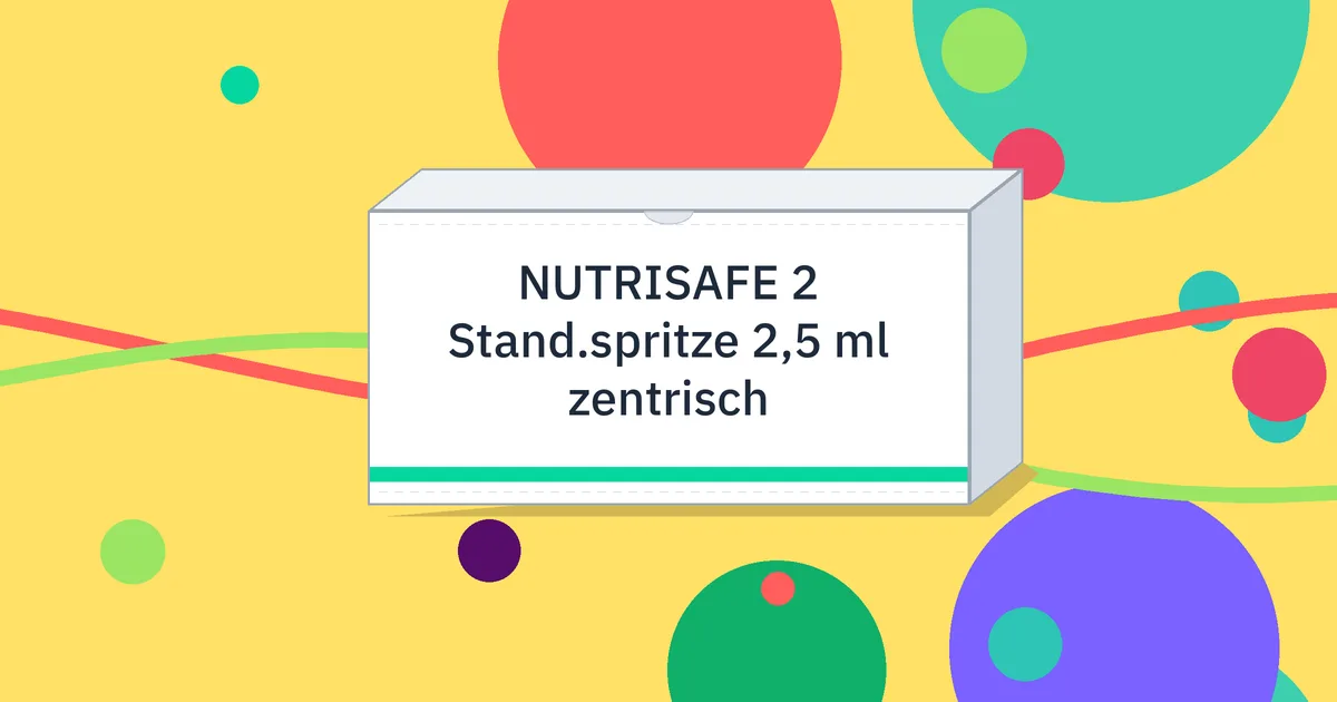 Symbolbild: Packung mit der Aufschrift NUTRISAFE 2 Stand.spritze 2,5 ml zentrisch (PZN 09381096) – Verfügbarkeit und Bezug in Apotheken in Frankfurt am Main