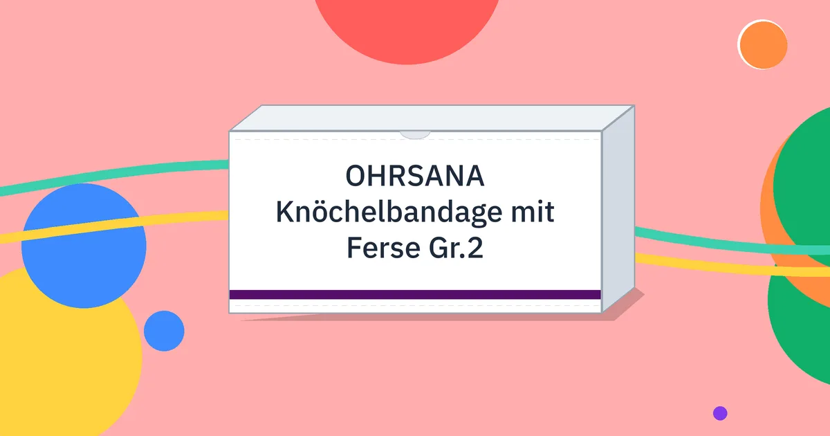 Symbolbild: Packung mit der Aufschrift OHRSANA Knöchelbandage mit Ferse Gr.2 (PZN 07121161) – Verfügbarkeit und Bezug in Apotheken in Frankfurt am Main