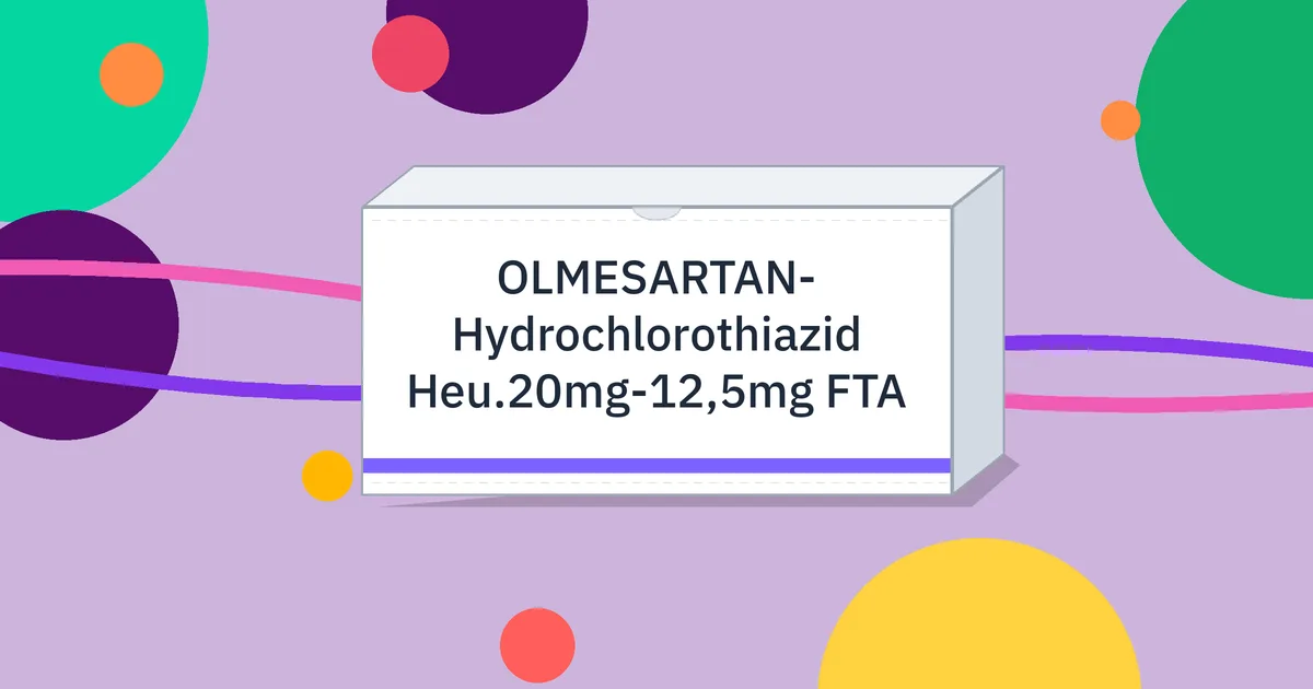 Symbolbild: Packung mit der Aufschrift OLMESARTAN-Hydrochlorothiazid Heu.20mg-12,5mg FTA (PZN 12359427) – Verfügbarkeit und Bezug in Apotheken in Frankfurt am Main