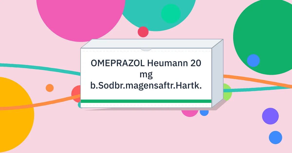 Symbolbild: Packung mit der Aufschrift OMEPRAZOL Heumann 20 mg b.Sodbr.magensaftr.Hartk. (PZN 07516468) – Verfügbarkeit und Bezug in Apotheken in Frankfurt am Main