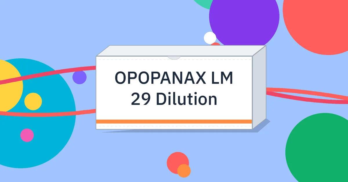 Symbolbild: Packung mit der Aufschrift OPOPANAX LM 29 Dilution (PZN 13627309) – Verfügbarkeit und Bezug in Apotheken in Frankfurt am Main