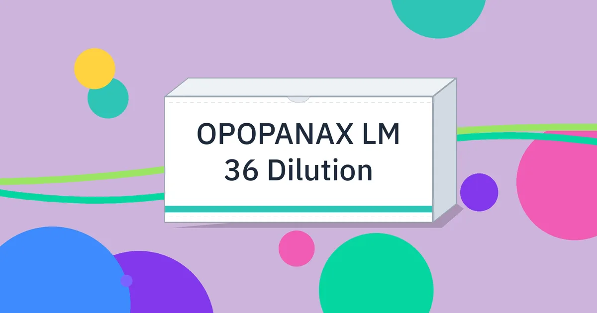 Symbolbild: Packung mit der Aufschrift OPOPANAX LM 36 Dilution (PZN 13627321) – Verfügbarkeit und Bezug in Apotheken in Frankfurt am Main