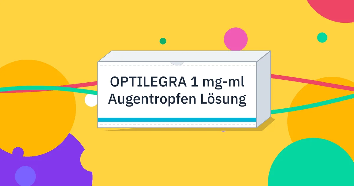 Symbolbild: Packung mit der Aufschrift OPTILEGRA 1 mg-ml Augentropfen Lösung (PZN 19759331) – Verfügbarkeit und Bezug in Apotheken in Frankfurt am Main