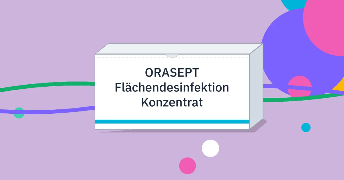 Symbolbild: Packung mit der Aufschrift ORASEPT Flächendesinfektion Konzentrat (PZN 11029188) – Verfügbarkeit und Bezug in Apotheken in Frankfurt am Main