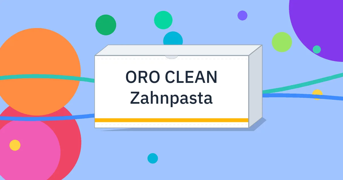 Symbolbild: Packung mit der Aufschrift ORO CLEAN Zahnpasta (PZN 17432293) – Verfügbarkeit und Bezug in Apotheken in Frankfurt am Main