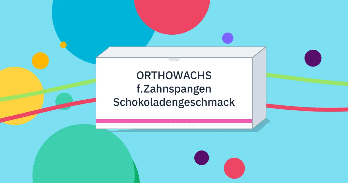 Symbolbild: Packung mit der Aufschrift ORTHOWACHS f.Zahnspangen Schokoladengeschmack (PZN 16152864) – Verfügbarkeit und Bezug in Apotheken in Frankfurt am Main