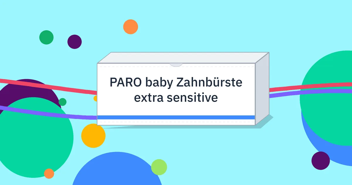 Symbolbild: Packung mit der Aufschrift PARO baby Zahnbürste extra sensitive (PZN 17372355) – Verfügbarkeit und Bezug in Apotheken in Frankfurt am Main