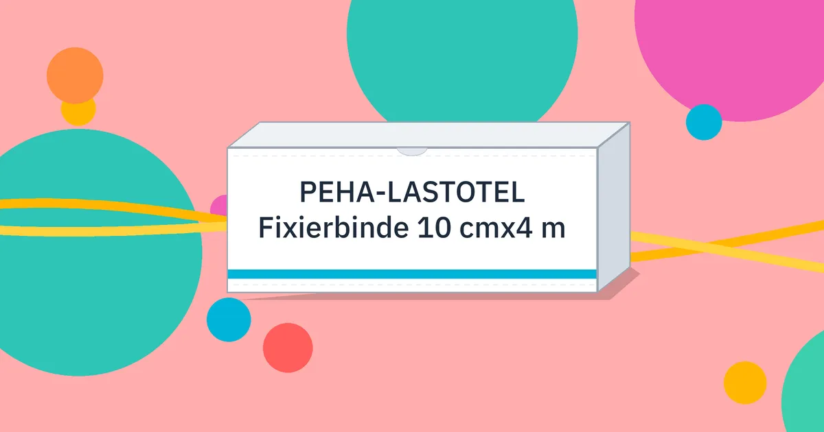 Symbolbild: Packung mit der Aufschrift PEHA-LASTOTEL Fixierbinde 10 cmx4 m (PZN 18716420) – Verfügbarkeit und Bezug in Apotheken in Frankfurt am Main
