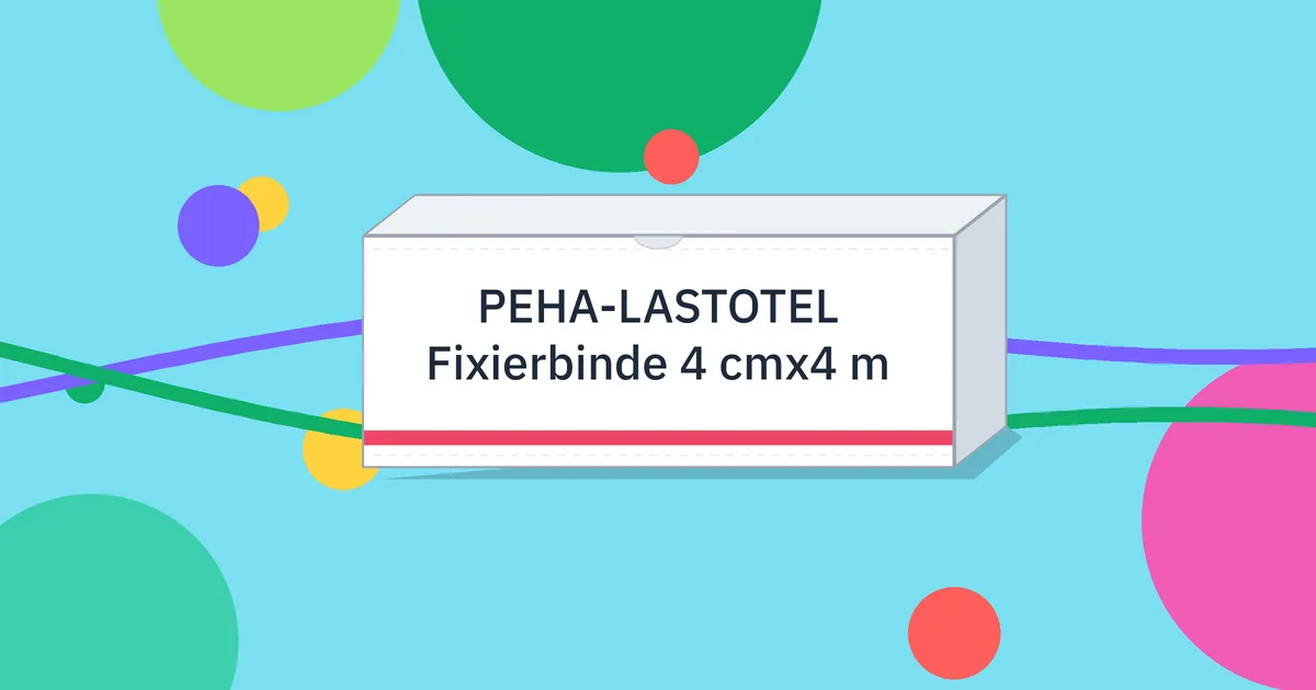 Symbolbild: Packung mit der Aufschrift PEHA-LASTOTEL Fixierbinde 4 cmx4 m (PZN 17452634) – Verfügbarkeit und Bezug in Apotheken in Frankfurt am Main