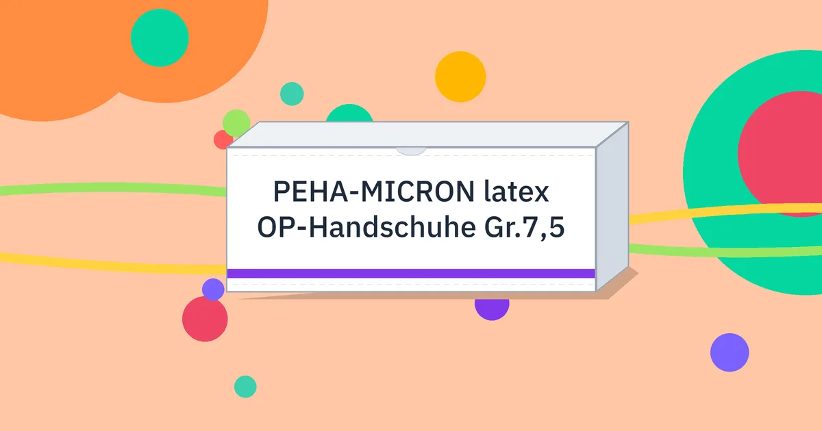 Symbolbild: Packung mit der Aufschrift PEHA-MICRON latex OP-Handschuhe Gr.7,5 (PZN 10387129) – Verfügbarkeit und Bezug in Apotheken in Frankfurt am Main
