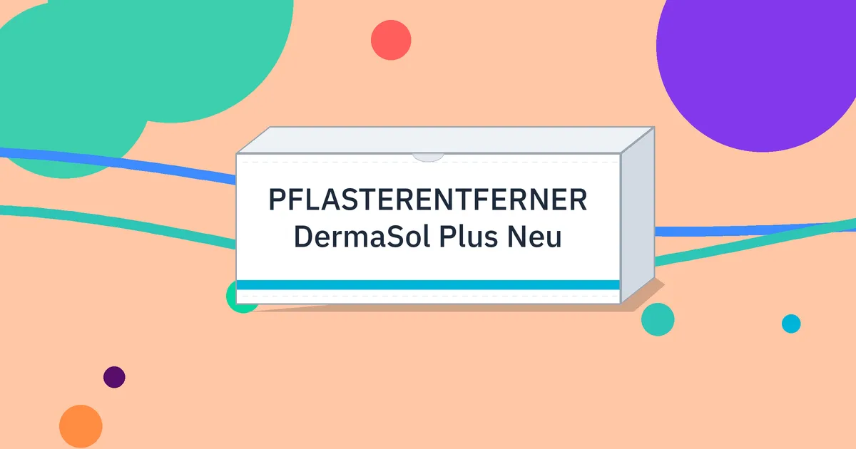 Symbolbild: Packung mit der Aufschrift PFLASTERENTFERNER DermaSol Plus Neu (PZN 17269947) – Verfügbarkeit und Bezug in Apotheken in Frankfurt am Main