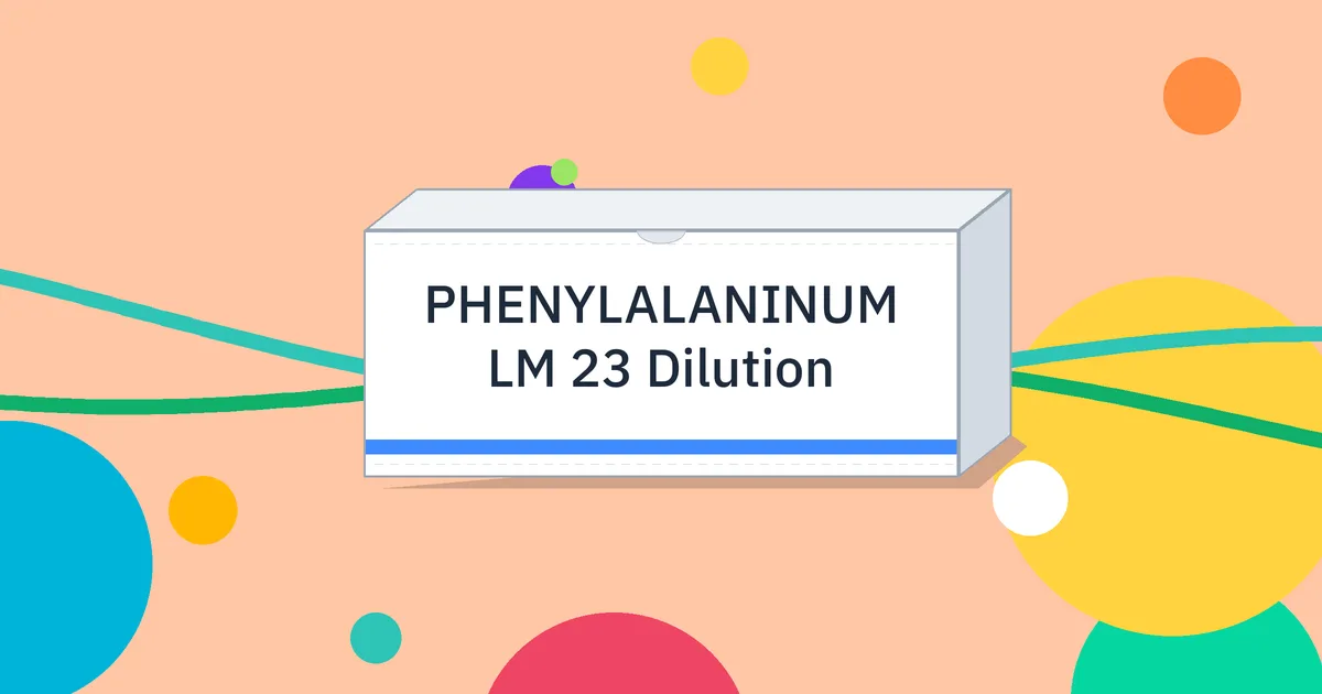 Symbolbild: Packung mit der Aufschrift PHENYLALANINUM LM 23 Dilution (PZN 13784061) – Verfügbarkeit und Bezug in Apotheken in Frankfurt am Main