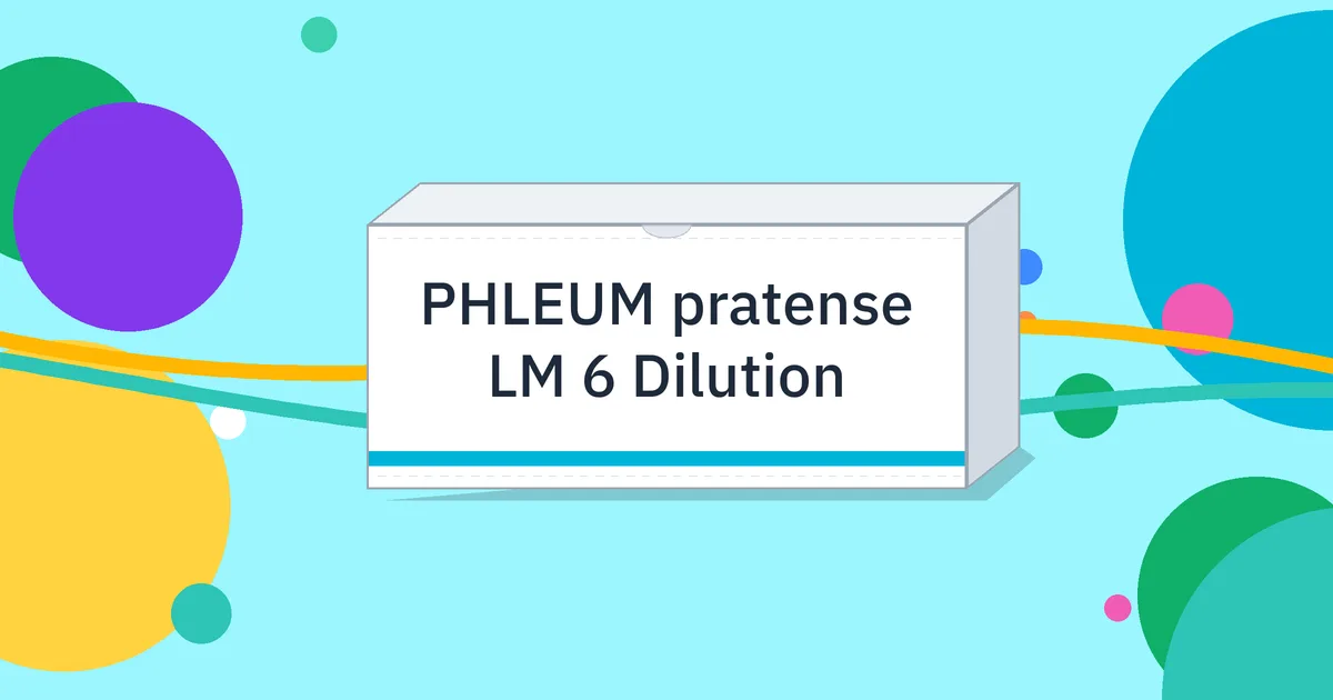 Symbolbild: Packung mit der Aufschrift PHLEUM pratense LM 6 Dilution (PZN 13638721) – Verfügbarkeit und Bezug in Apotheken in Frankfurt am Main