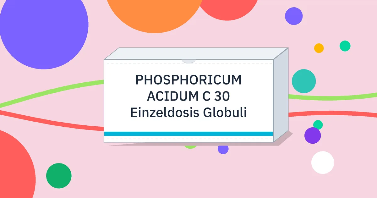 Symbolbild: Packung mit der Aufschrift PHOSPHORICUM ACIDUM C 30 Einzeldosis Globuli (PZN 01542335) – Verfügbarkeit und Bezug in Apotheken in Frankfurt am Main