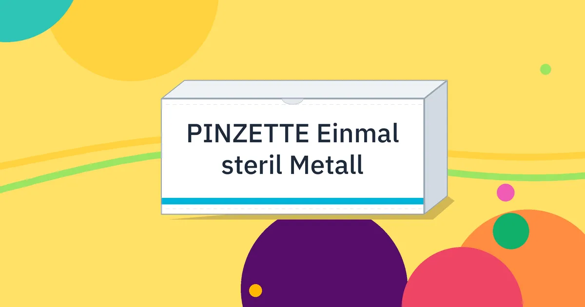 Symbolbild: Packung mit der Aufschrift PINZETTE Einmal steril Metall (PZN 02336477) – Verfügbarkeit und Bezug in Apotheken in Frankfurt am Main