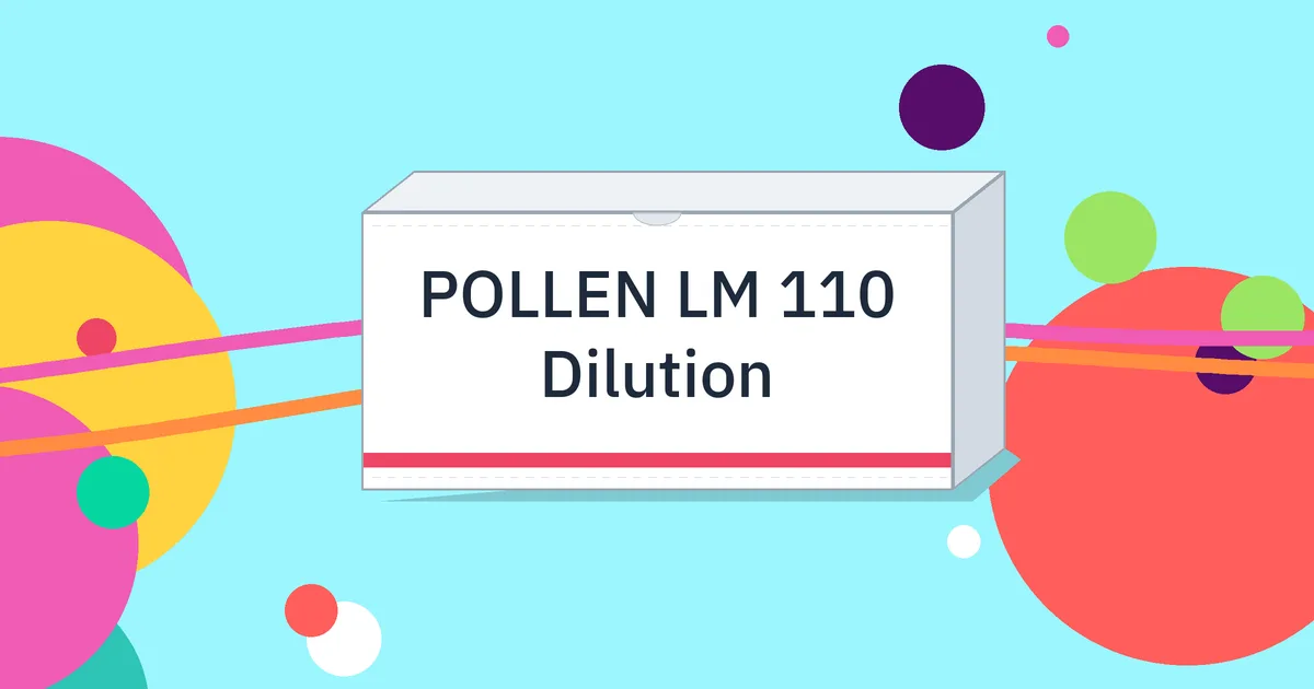 Symbolbild: Packung mit der Aufschrift POLLEN LM 110 Dilution (PZN 13043620) – Verfügbarkeit und Bezug in Apotheken in Frankfurt am Main