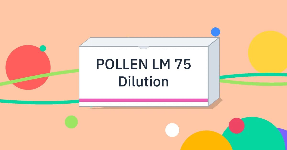 Symbolbild: Packung mit der Aufschrift POLLEN LM 75 Dilution (PZN 13043583) – Verfügbarkeit und Bezug in Apotheken in Frankfurt am Main