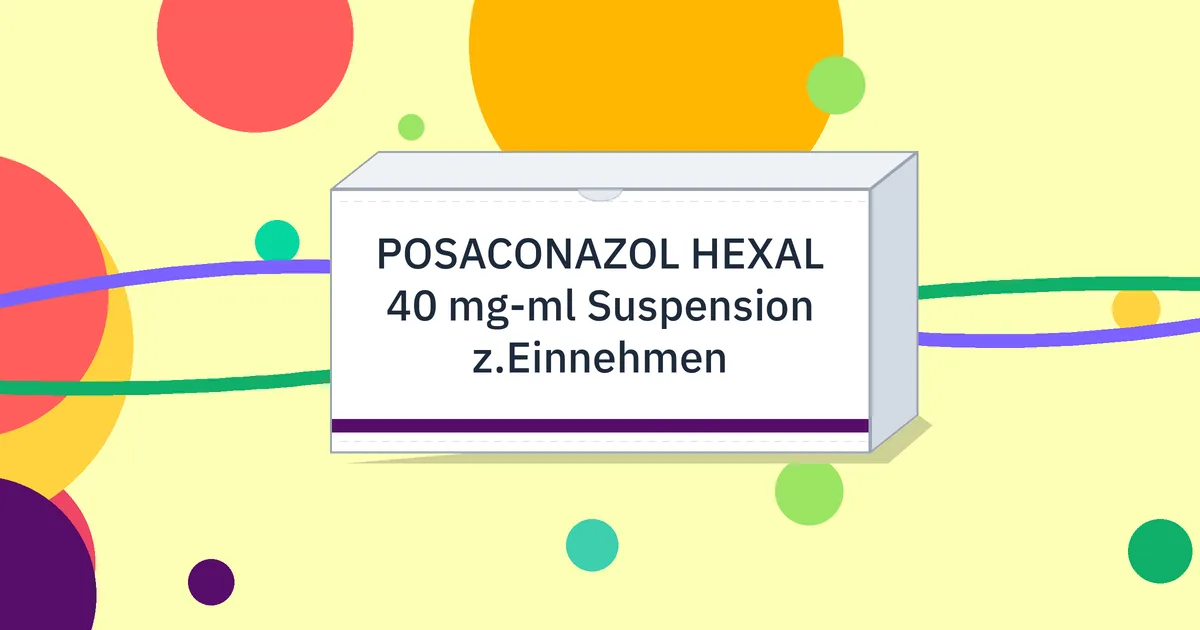 Symbolbild: Packung mit der Aufschrift POSACONAZOL HEXAL 40 mg-ml Suspension z.Einnehmen (PZN 15583013) – Verfügbarkeit und Bezug in Apotheken in Frankfurt am Main