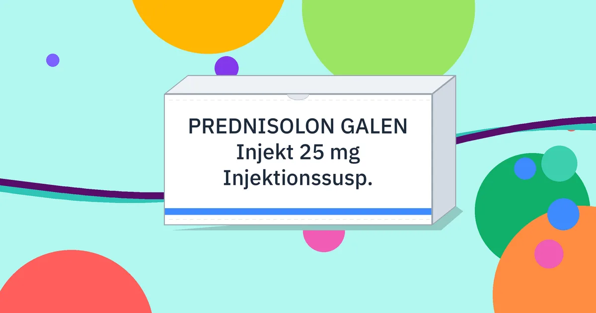 Symbolbild: Packung mit der Aufschrift PREDNISOLON GALEN Injekt 25 mg Injektionssusp. (PZN 14328810) – Verfügbarkeit und Bezug in Apotheken in Frankfurt am Main