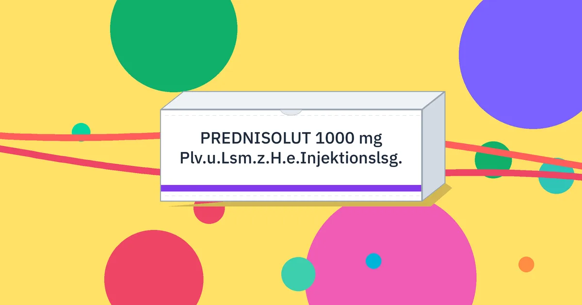 Symbolbild: Packung mit der Aufschrift PREDNISOLUT 1000 mg Plv.u.Lsm.z.H.e.Injektionslsg. (PZN 02701497) – Verfügbarkeit und Bezug in Apotheken in Frankfurt am Main