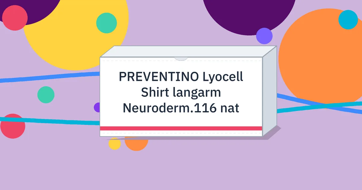 Symbolbild: Packung mit der Aufschrift PREVENTINO Lyocell Shirt langarm Neuroderm.116 nat (PZN 16895424) – Verfügbarkeit und Bezug in Apotheken in Frankfurt am Main