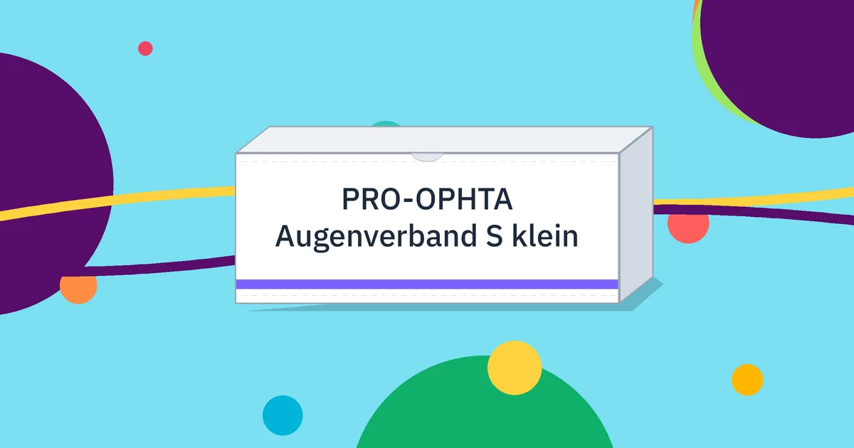 Symbolbild: Packung mit der Aufschrift PRO-OPHTA Augenverband S klein (PZN 19160321) – Verfügbarkeit und Bezug in Apotheken in Frankfurt am Main
