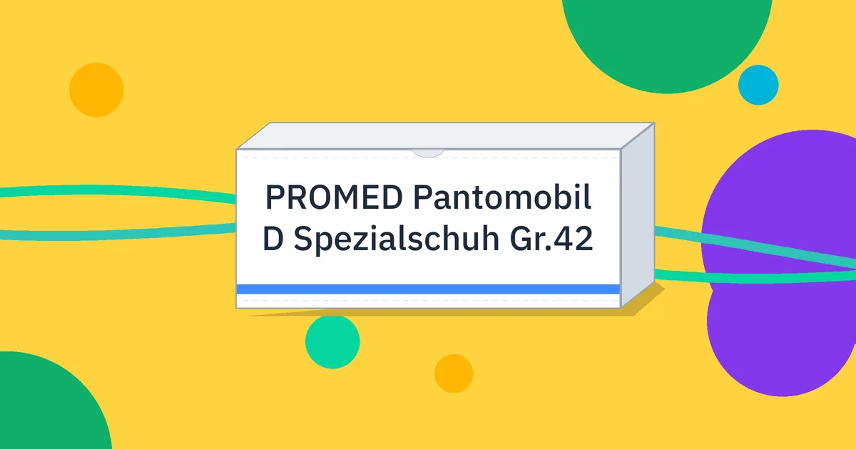 Symbolbild: Packung mit der Aufschrift PROMED Pantomobil D Spezialschuh Gr.42 (PZN 05482682) – Verfügbarkeit und Bezug in Apotheken in Frankfurt am Main