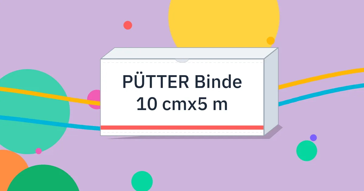 Symbolbild: Packung mit der Aufschrift PÜTTER Binde 10 cmx5 m (PZN 14374572) – Verfügbarkeit und Bezug in Apotheken in Frankfurt am Main