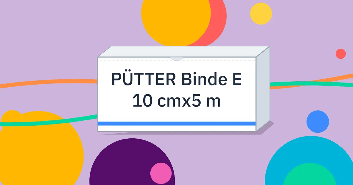 Symbolbild: Packung mit der Aufschrift PÜTTER Binde E 10 cmx5 m (PZN 18766889) – Verfügbarkeit und Bezug in Apotheken in Frankfurt am Main