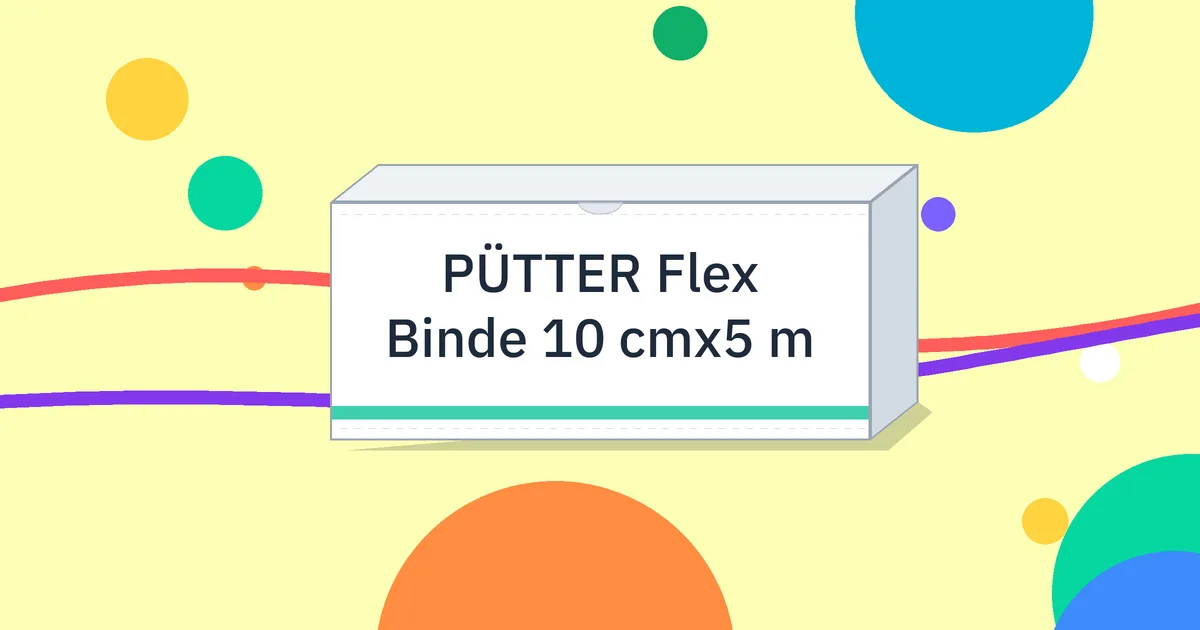 Symbolbild: Packung mit der Aufschrift PÜTTER Flex Binde 10 cmx5 m (PZN 17863521) – Verfügbarkeit und Bezug in Apotheken in Frankfurt am Main