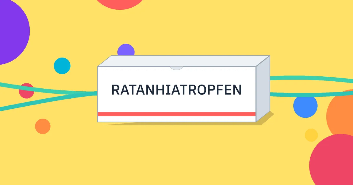 Symbolbild: Packung mit der Aufschrift RATANHIATROPFEN (PZN 11072913) – Verfügbarkeit und Bezug in Apotheken in Frankfurt am Main