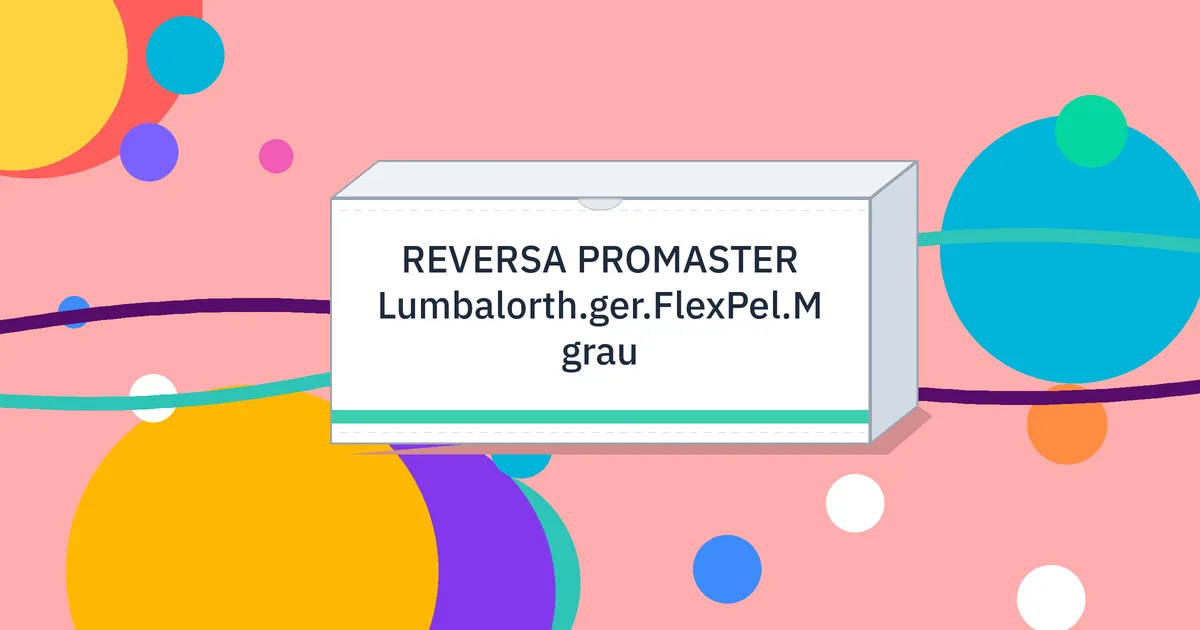 Symbolbild: Packung mit der Aufschrift REVERSA PROMASTER Lumbalorth.ger.FlexPel.M grau (PZN 10927815) – Verfügbarkeit und Bezug in Apotheken in Frankfurt am Main