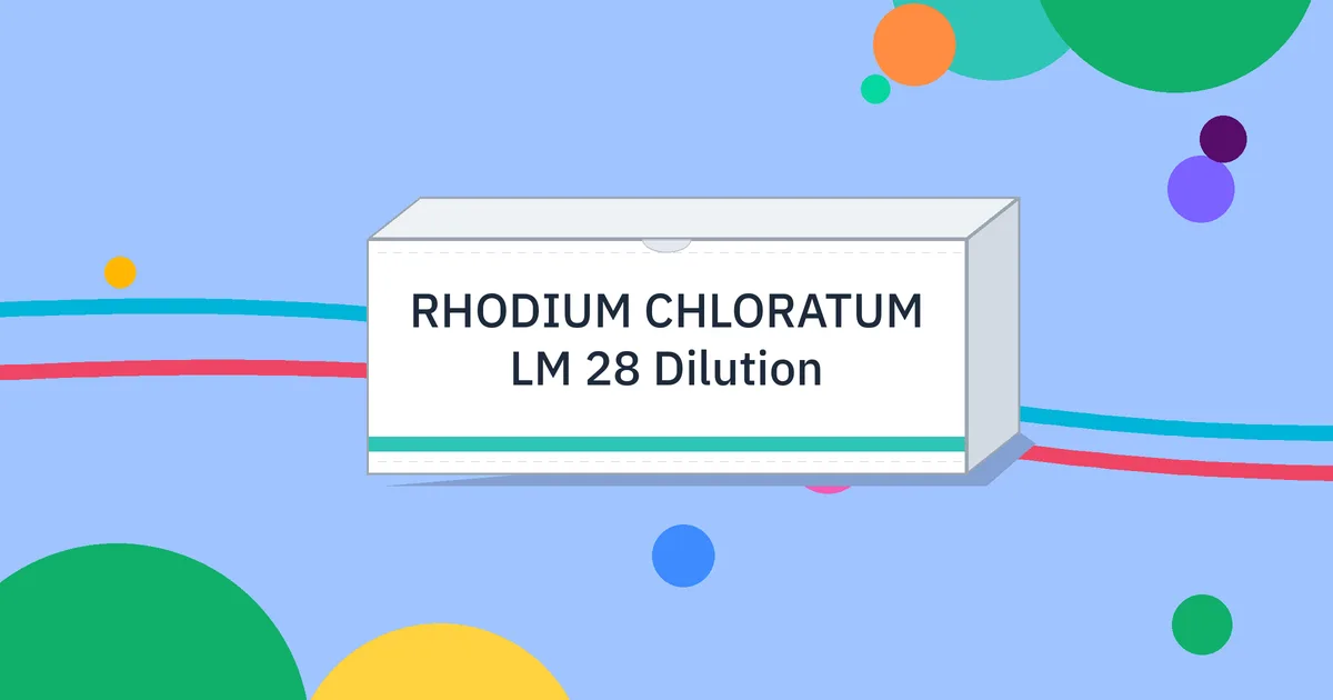 Symbolbild: Packung mit der Aufschrift RHODIUM CHLORATUM LM 28 Dilution (PZN 13050123) – Verfügbarkeit und Bezug in Apotheken in Frankfurt am Main