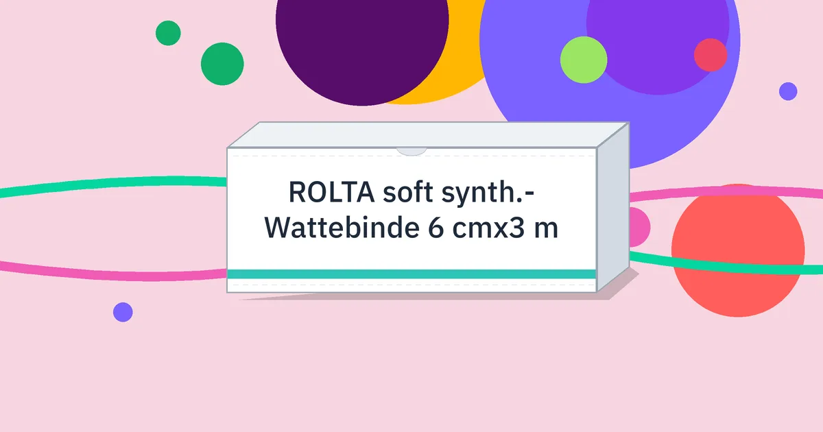 Symbolbild: Packung mit der Aufschrift ROLTA soft synth.-Wattebinde 6 cmx3 m (PZN 04456518) – Verfügbarkeit und Bezug in Apotheken in Frankfurt am Main
