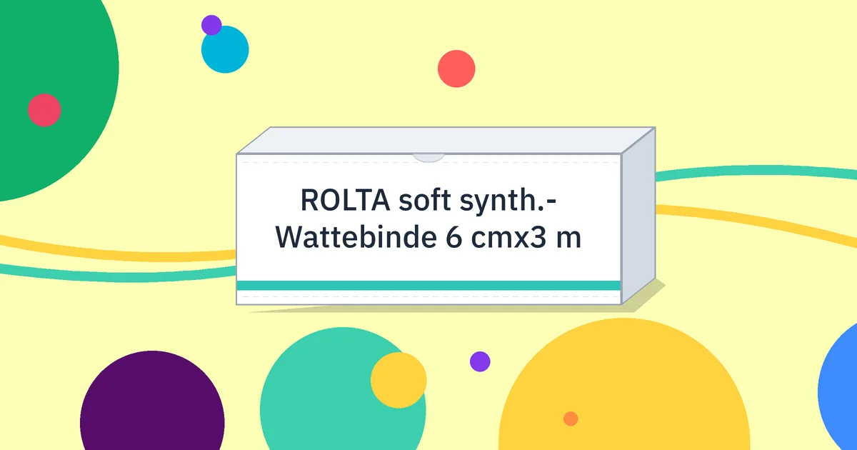 Symbolbild: Packung mit der Aufschrift ROLTA soft synth.-Wattebinde 6 cmx3 m (PZN 19863169) – Verfügbarkeit und Bezug in Apotheken in Frankfurt am Main