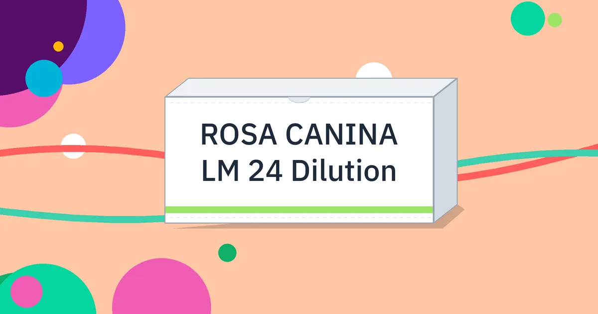 Symbolbild: Packung mit der Aufschrift ROSA CANINA LM 24 Dilution (PZN 13055497) – Verfügbarkeit und Bezug in Apotheken in Frankfurt am Main