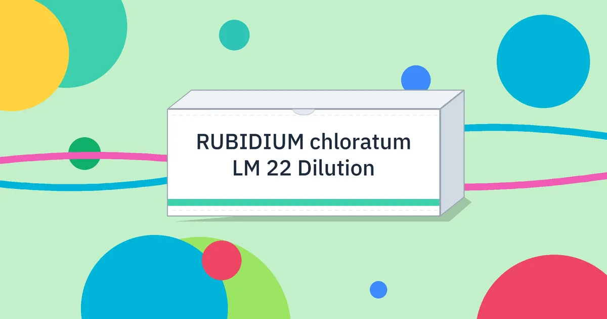 Symbolbild: Packung mit der Aufschrift RUBIDIUM chloratum LM 22 Dilution (PZN 13171950) – Verfügbarkeit und Bezug in Apotheken in Frankfurt am Main