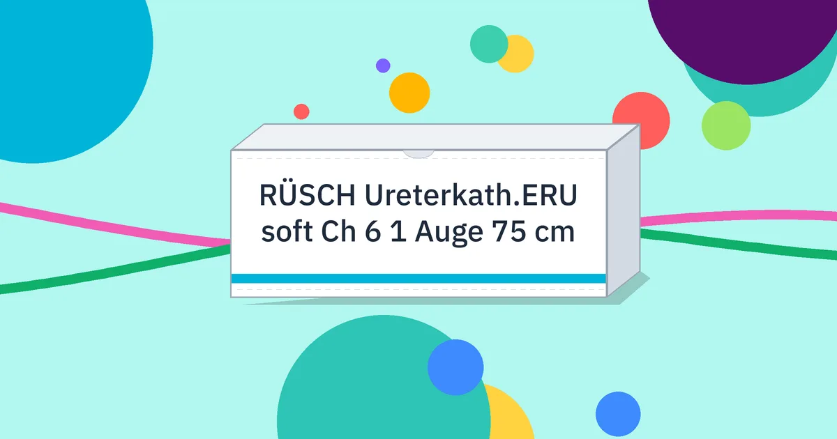 Symbolbild: Packung mit der Aufschrift RÜSCH Ureterkath.ERU soft Ch 6 1 Auge 75 cm (PZN 04248961) – Verfügbarkeit und Bezug in Apotheken in Frankfurt am Main