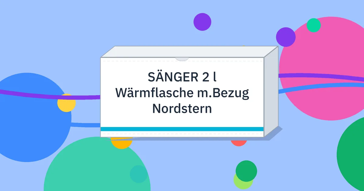 Symbolbild: Packung mit der Aufschrift SÄNGER 2 l Wärmflasche m.Bezug Nordstern (PZN 13567984) – Verfügbarkeit und Bezug in Apotheken in Frankfurt am Main