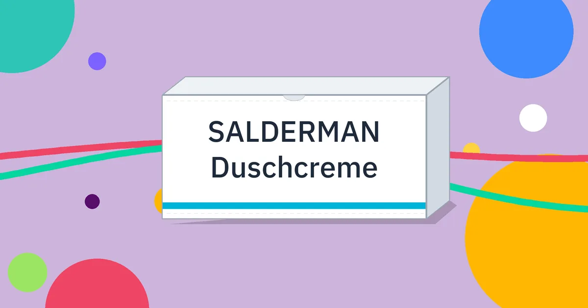 Symbolbild: Packung mit der Aufschrift SALDERMAN Duschcreme (PZN 00180580) – Verfügbarkeit und Bezug in Apotheken in Frankfurt am Main