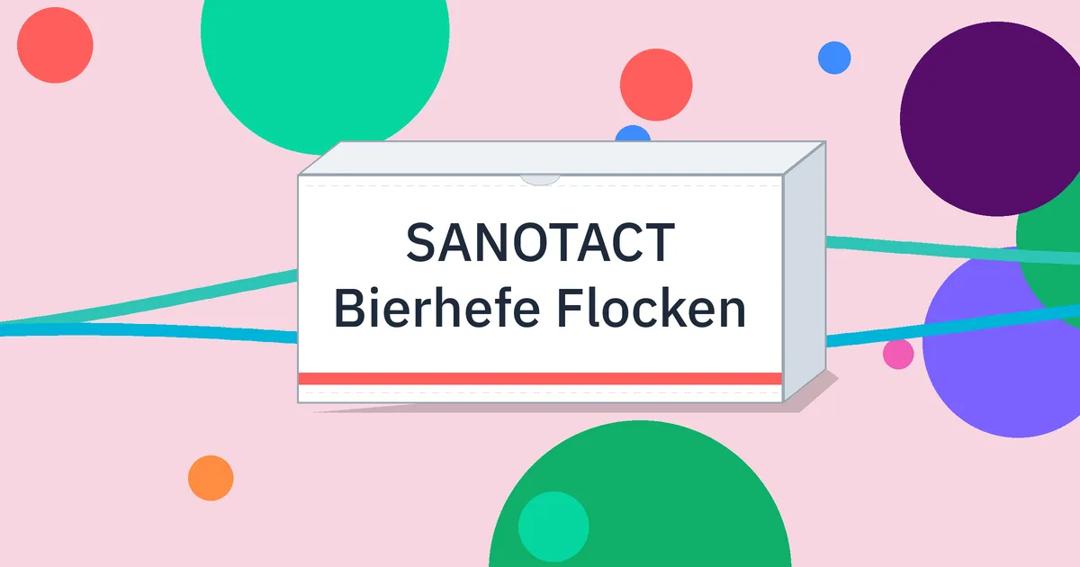 Symbolbild: Packung mit der Aufschrift SANOTACT Bierhefe Flocken (PZN 17380314) – Verfügbarkeit und Bezug in Apotheken in Frankfurt am Main